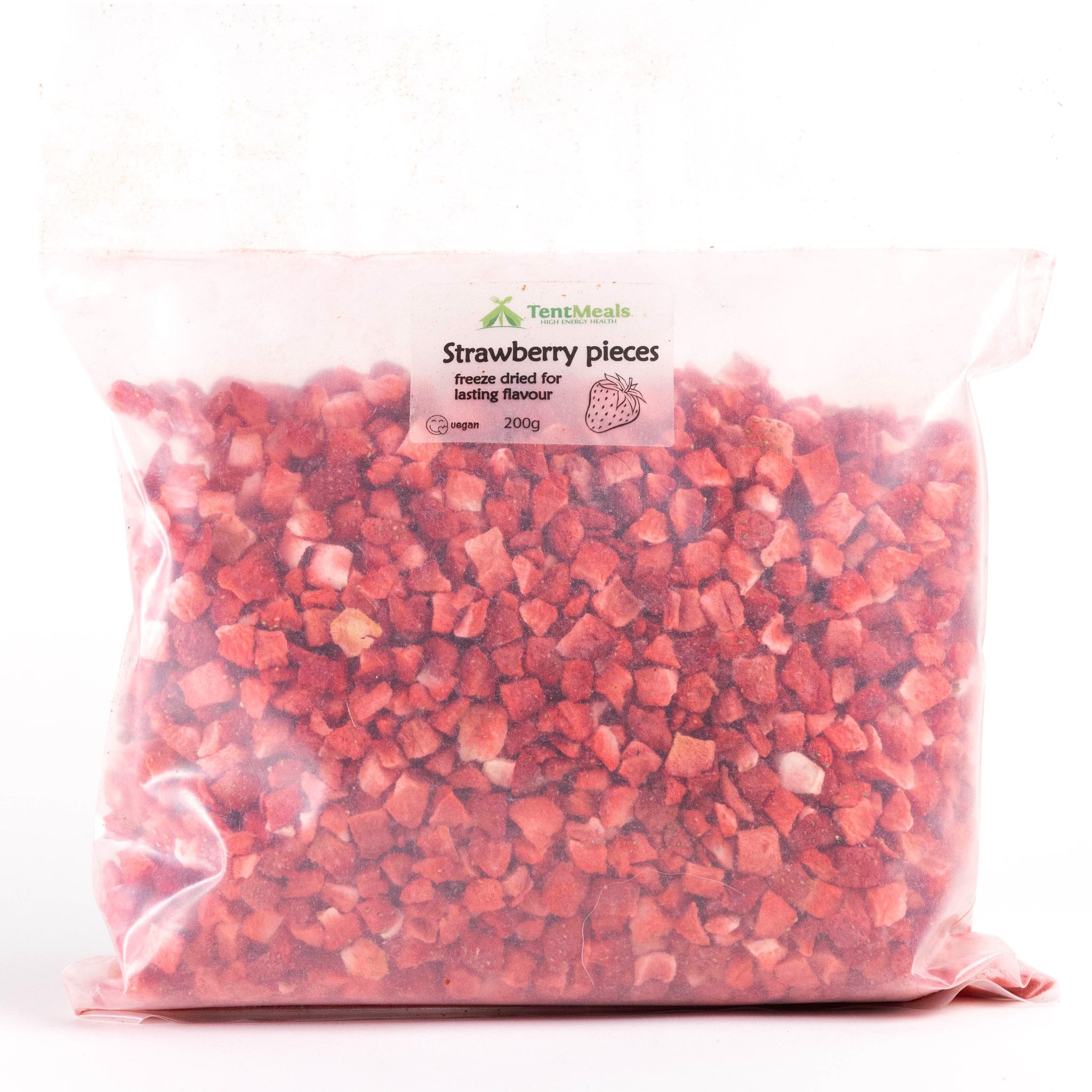 Freeze dried strawberry pieces - 200g, 8kg – TentMeals